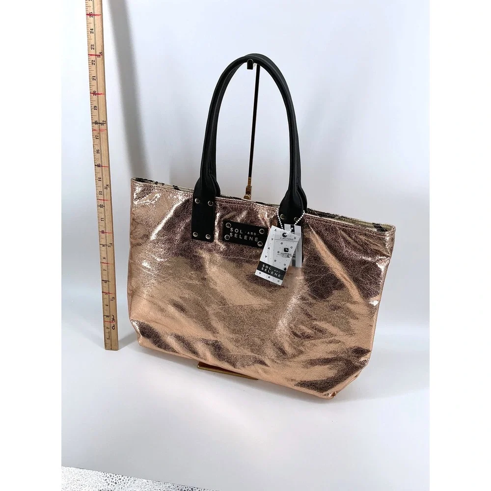 Sol And Selene | Bags | Sol And Selene Reversible Tote Bag Rose Gold ...